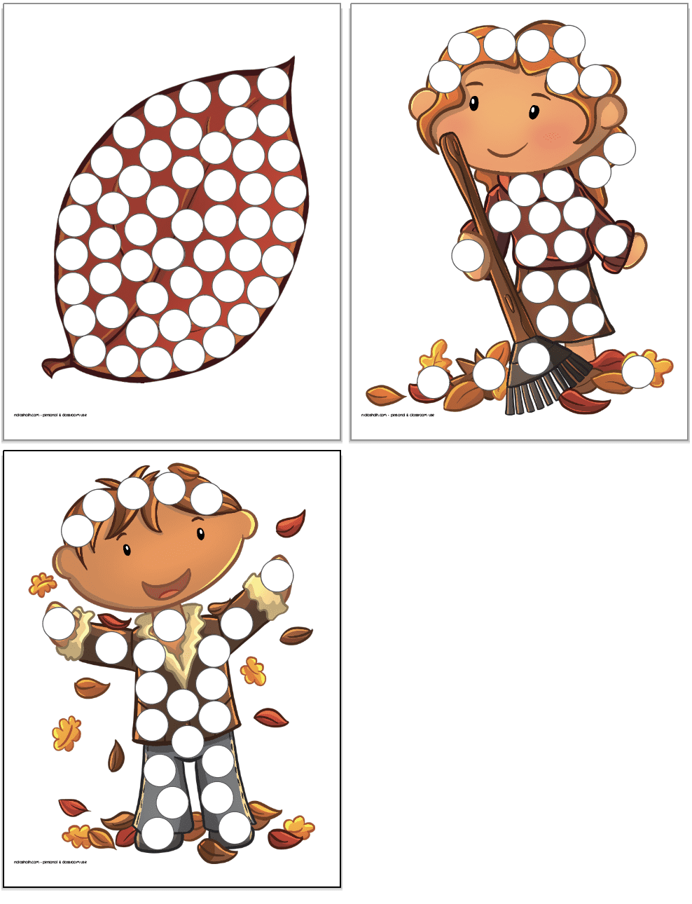 Free Printable Fall Fun Dot Marker Pages - The Artisan Life