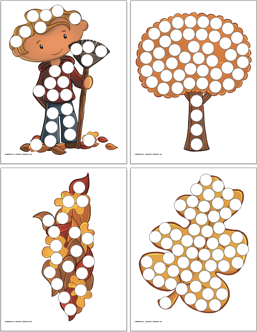 Free Printable Fall Fun Dot Marker Pages - The Artisan Life