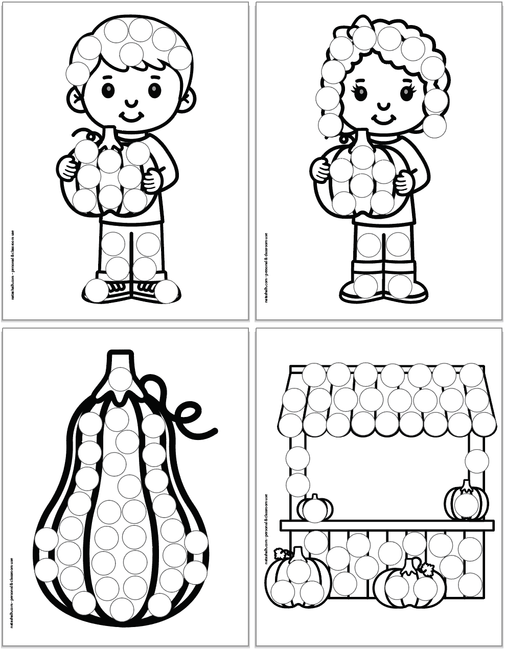 Free Printable Pumpkin Patch Dot Marker Pages - The Artisan Life