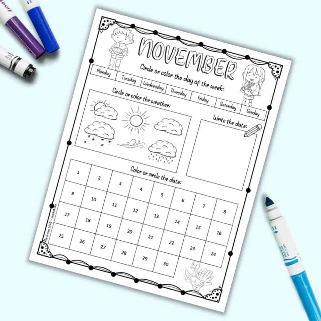 Free Printable August Calendar Worksheet for Kids - The Artisan Life