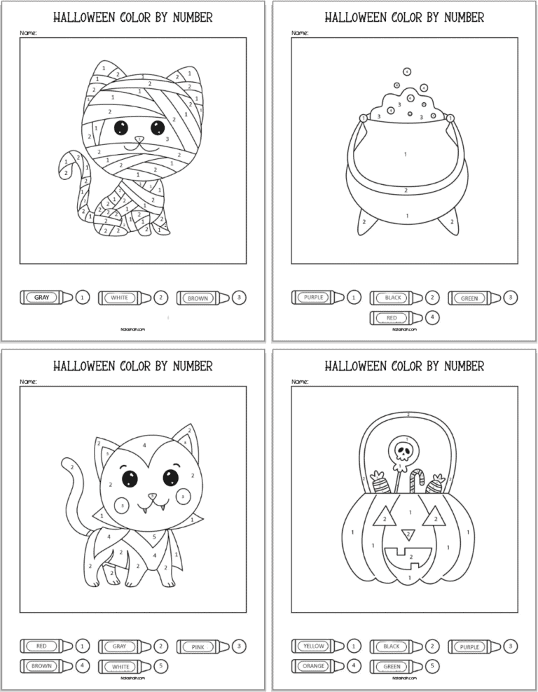 Free Printable Halloween Color by Number - The Artisan Life