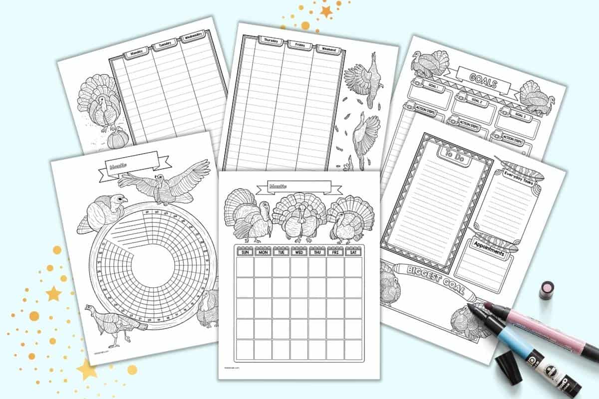 Free Printable Thanksgiving Turkey Bujo Planner Printables - The ...