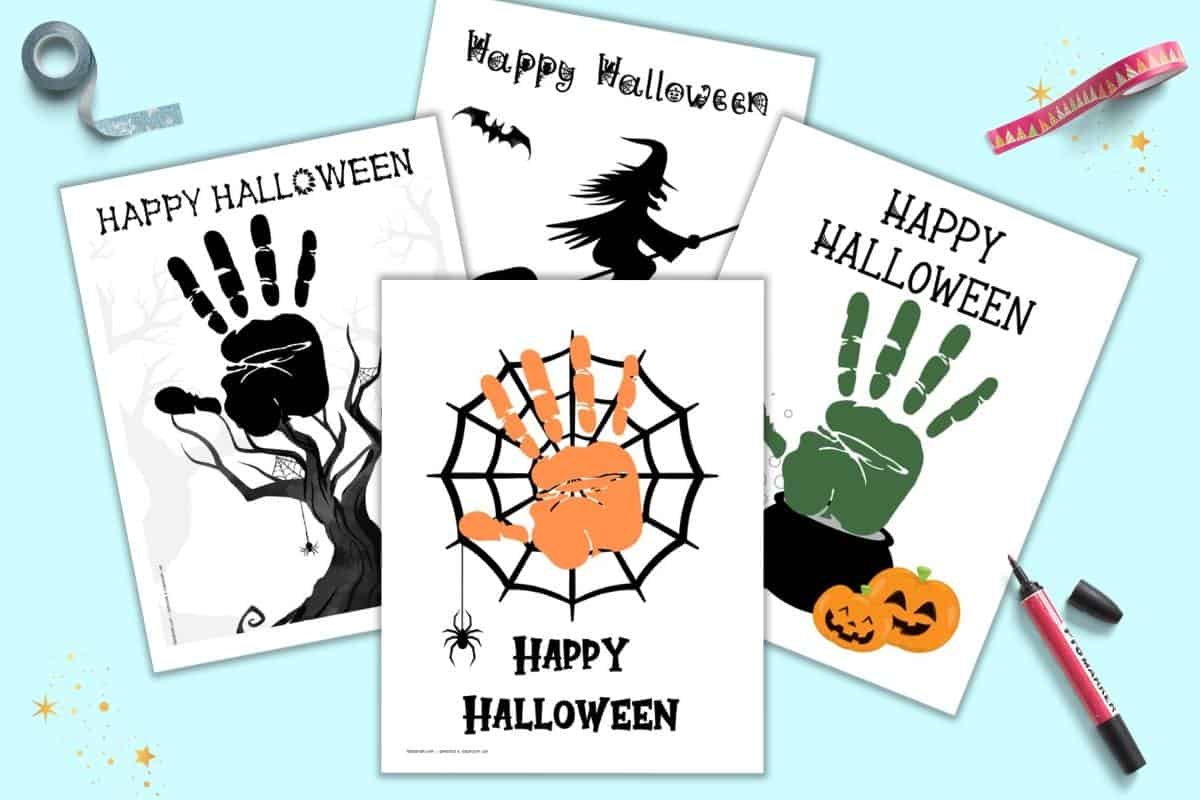 Free Printable Halloween Handprint Craft Templates - The Artisan Life