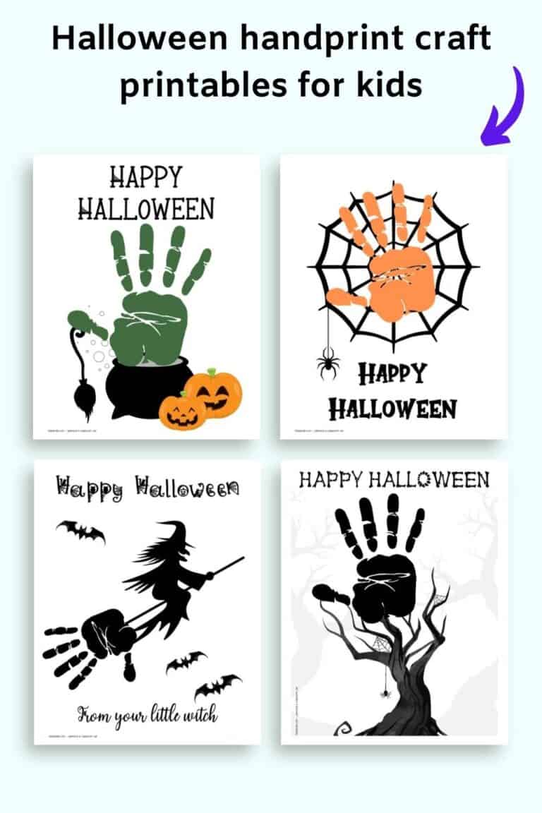 Free Printable Halloween Handprint Craft Templates - The Artisan Life