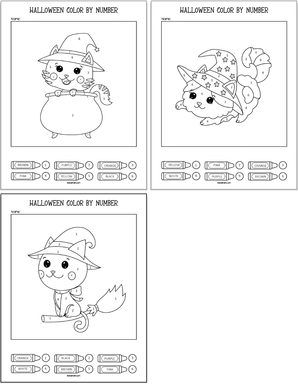 Free Printable Halloween Color by Number - The Artisan Life