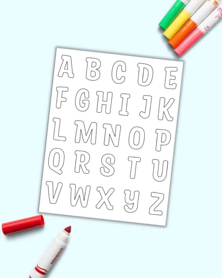 Free Printable Uppercase Bubble Letters Alphabet - The Artisan Life