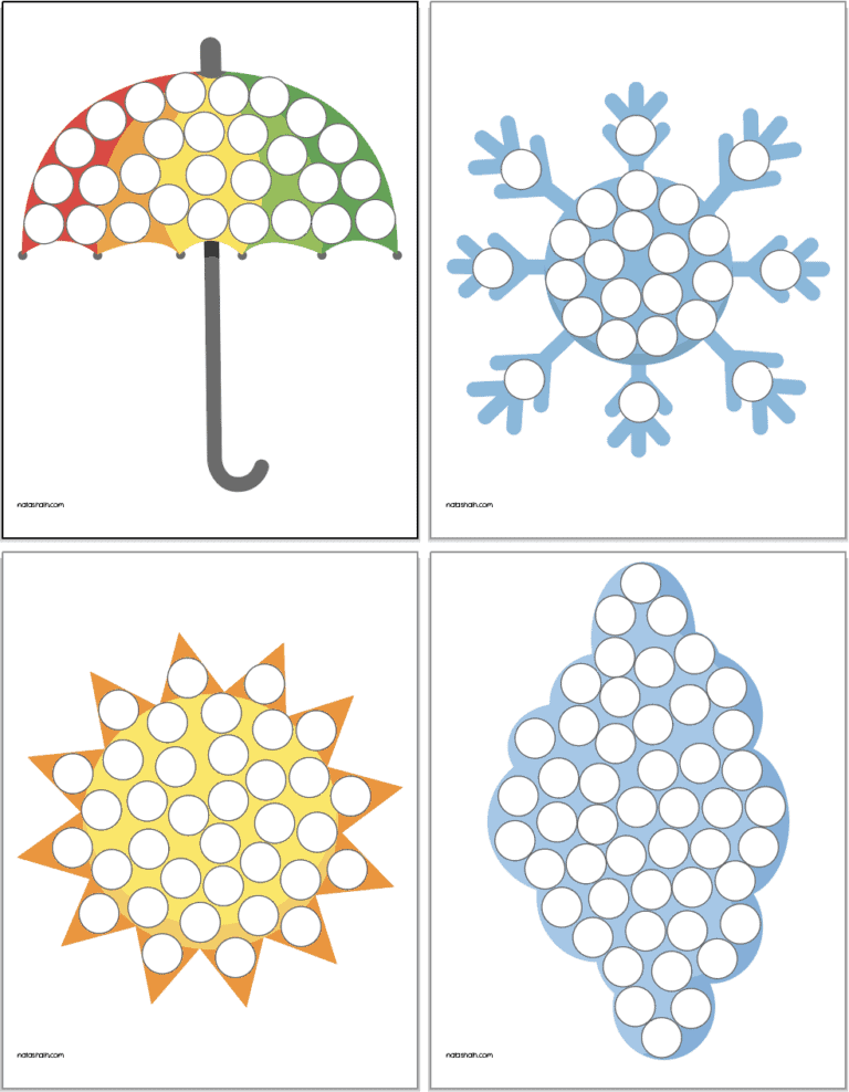 Free Printable Weather Dot Marker Pages - The Artisan Life
