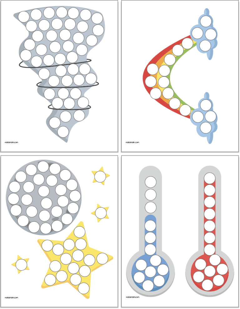 Free Printable Weather Dot Marker Pages - The Artisan Life