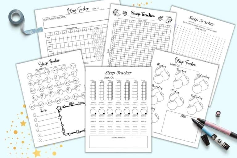 Free Printable Sleep Tracker Templates - The Artisan Life