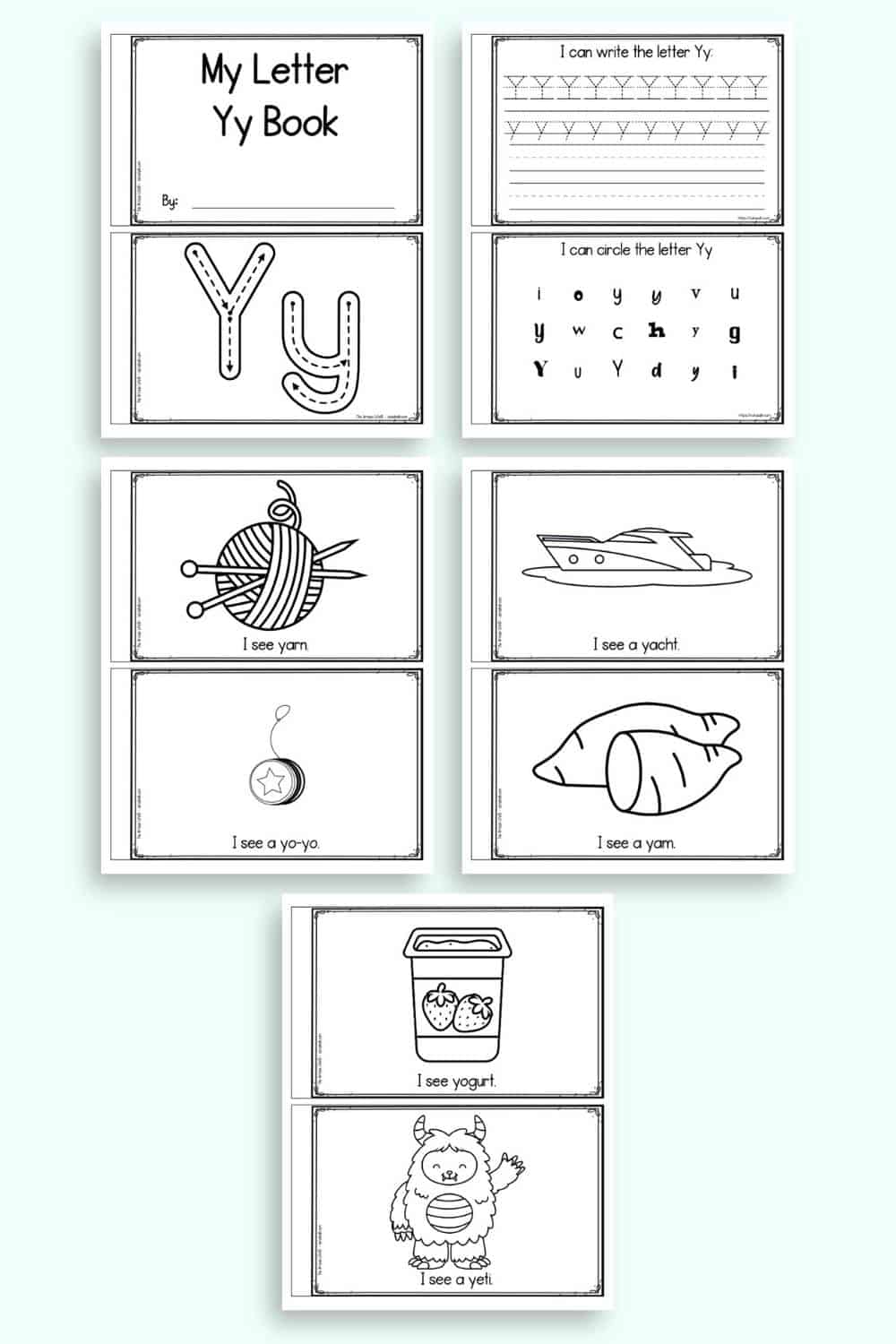 Free Printable Letter Y Book Emergent Reader - The Artisan Life