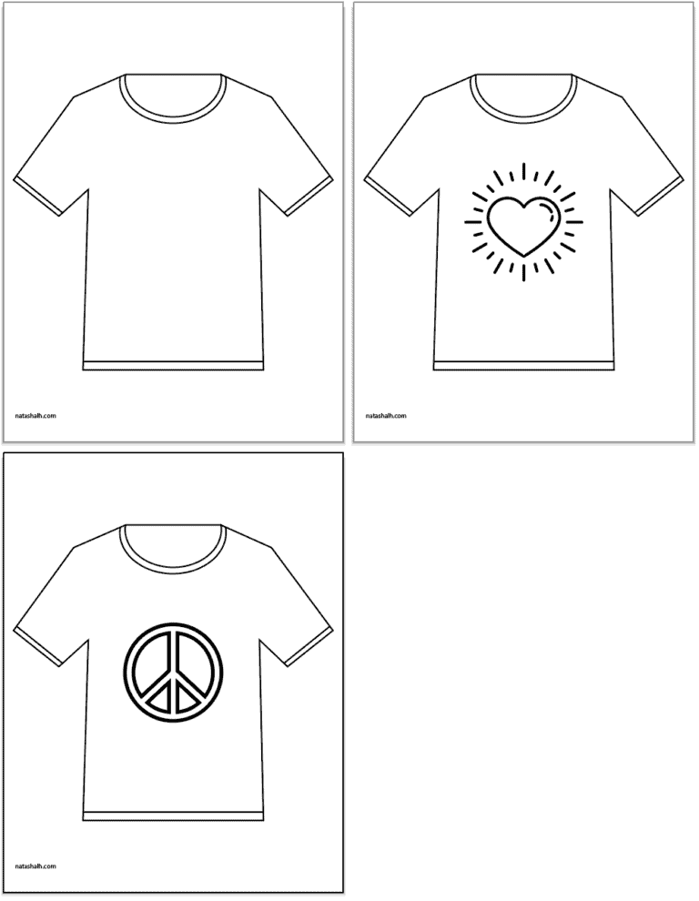 Free Printable White T-Shirt Template (blank t-shirt coloring pages ...