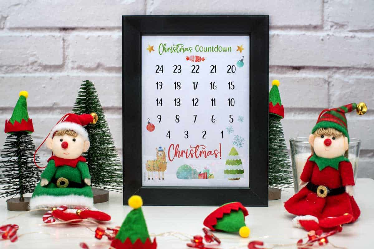 Free Printable Christmas Countdown Calendar for Kids - The Artisan Life