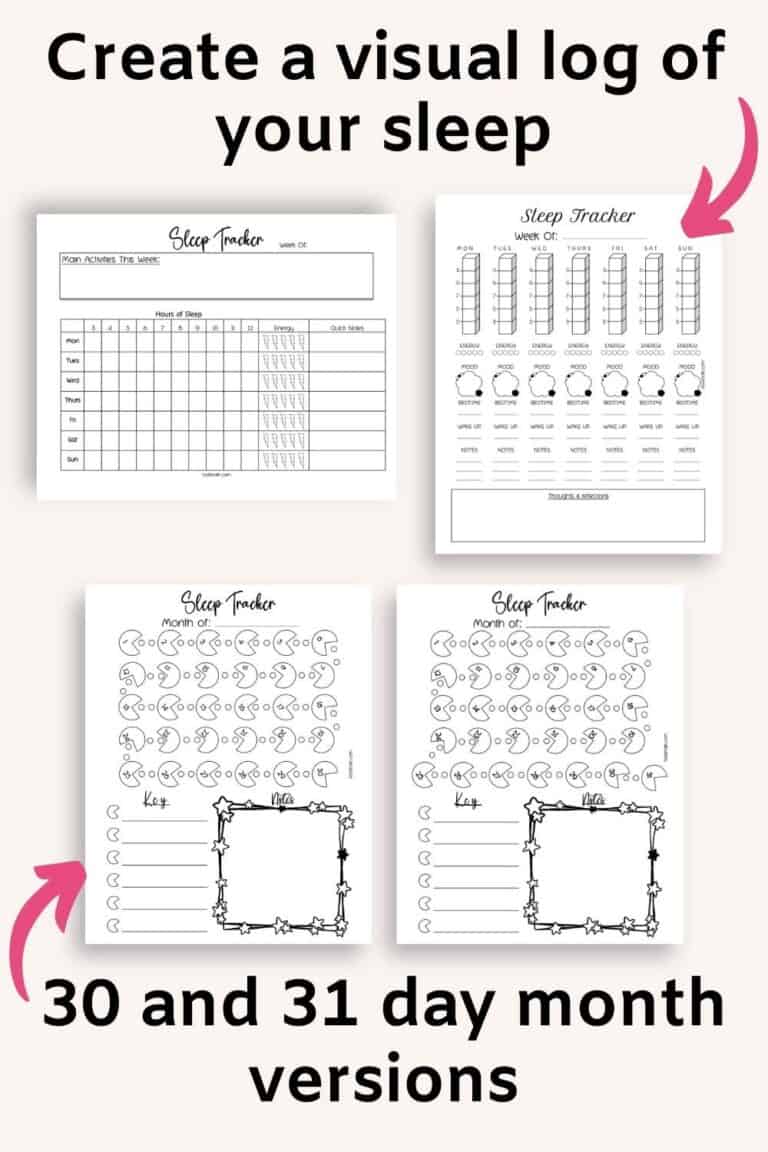 Free Printable Sleep Tracker Templates - The Artisan Life