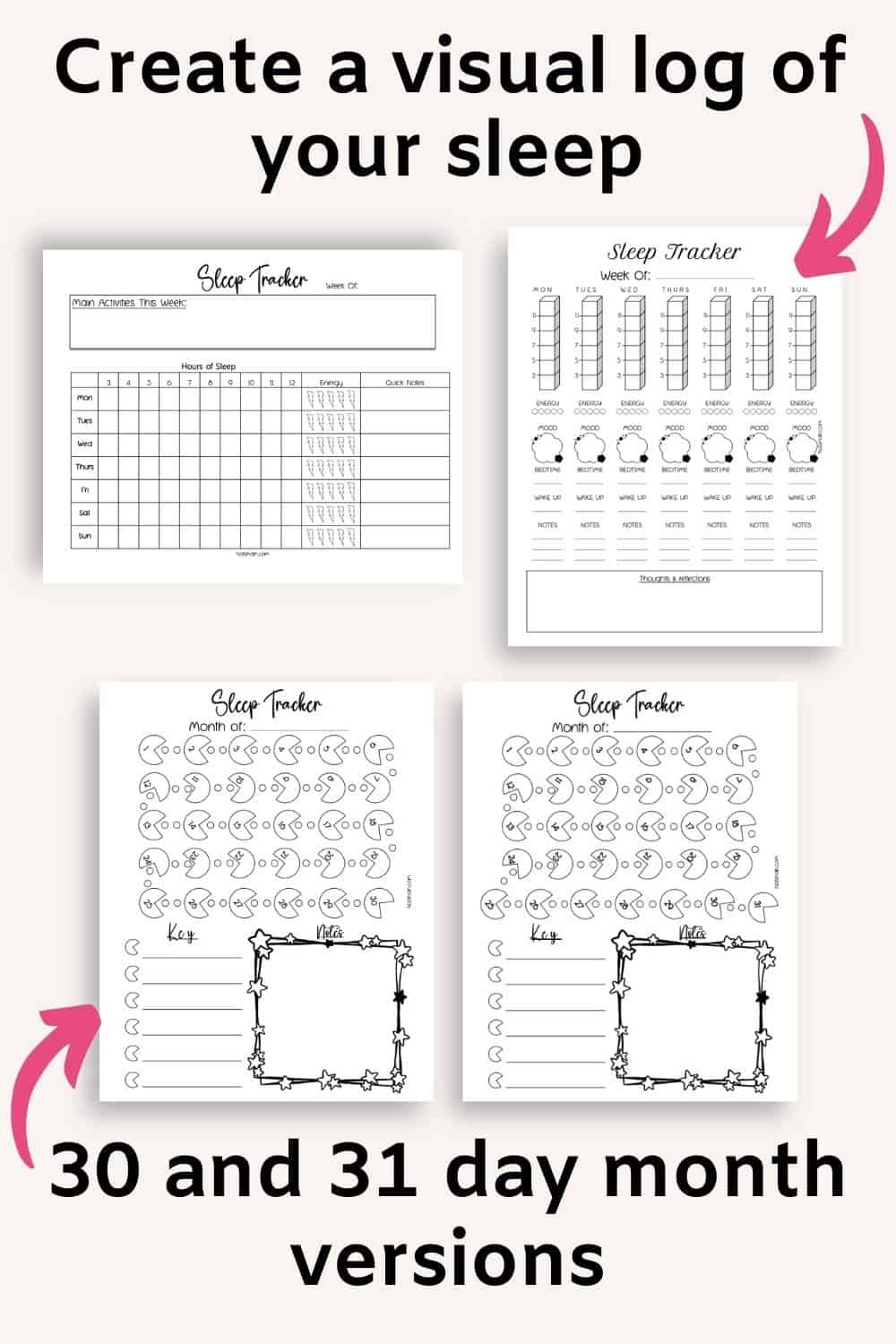 Free Printable Sleep Tracker Templates - The Artisan Life