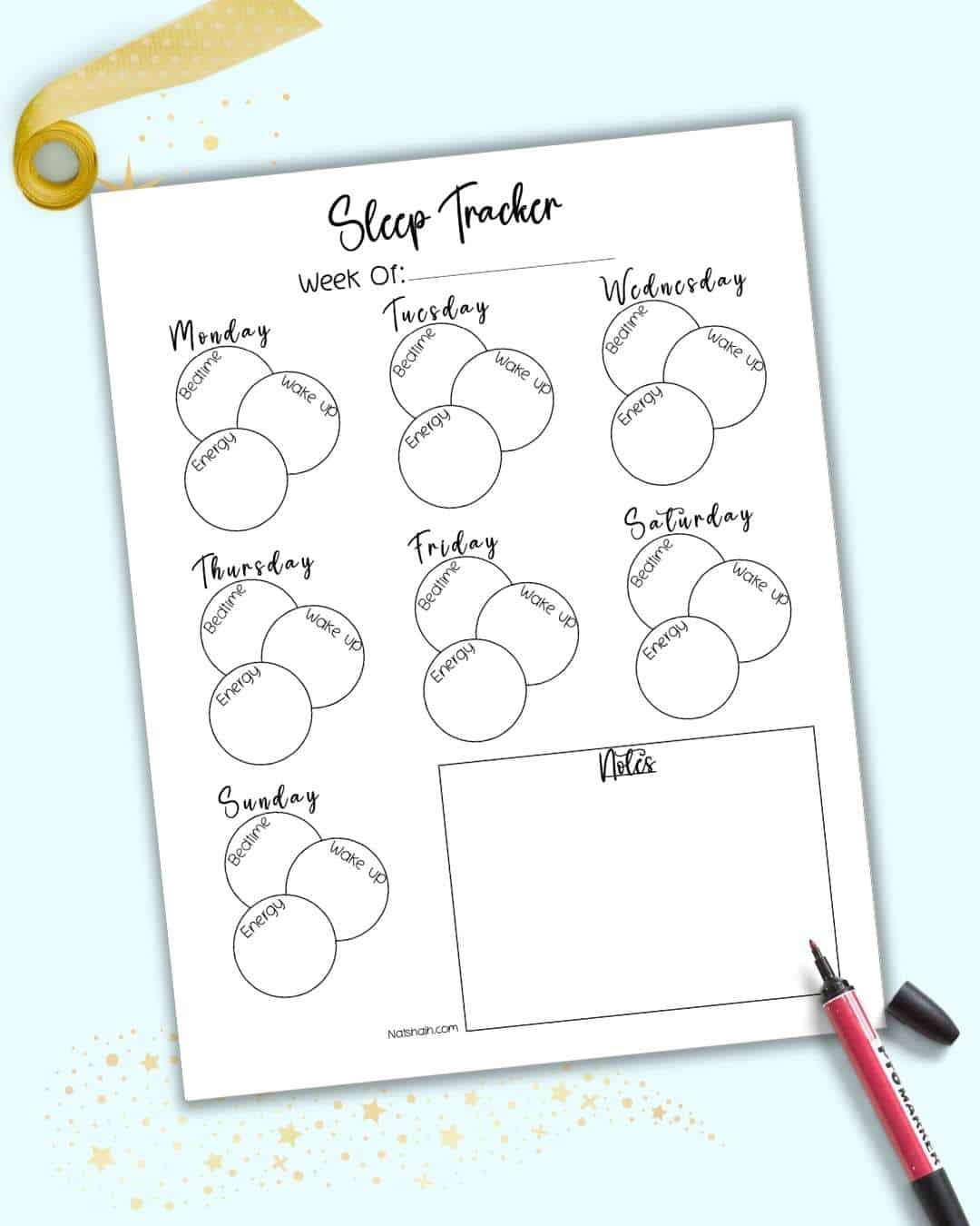 Free Printable Sleep Tracker Templates - The Artisan Life