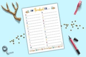 Thanksgiving Gratitude Worksheet Printable - The Artisan Life