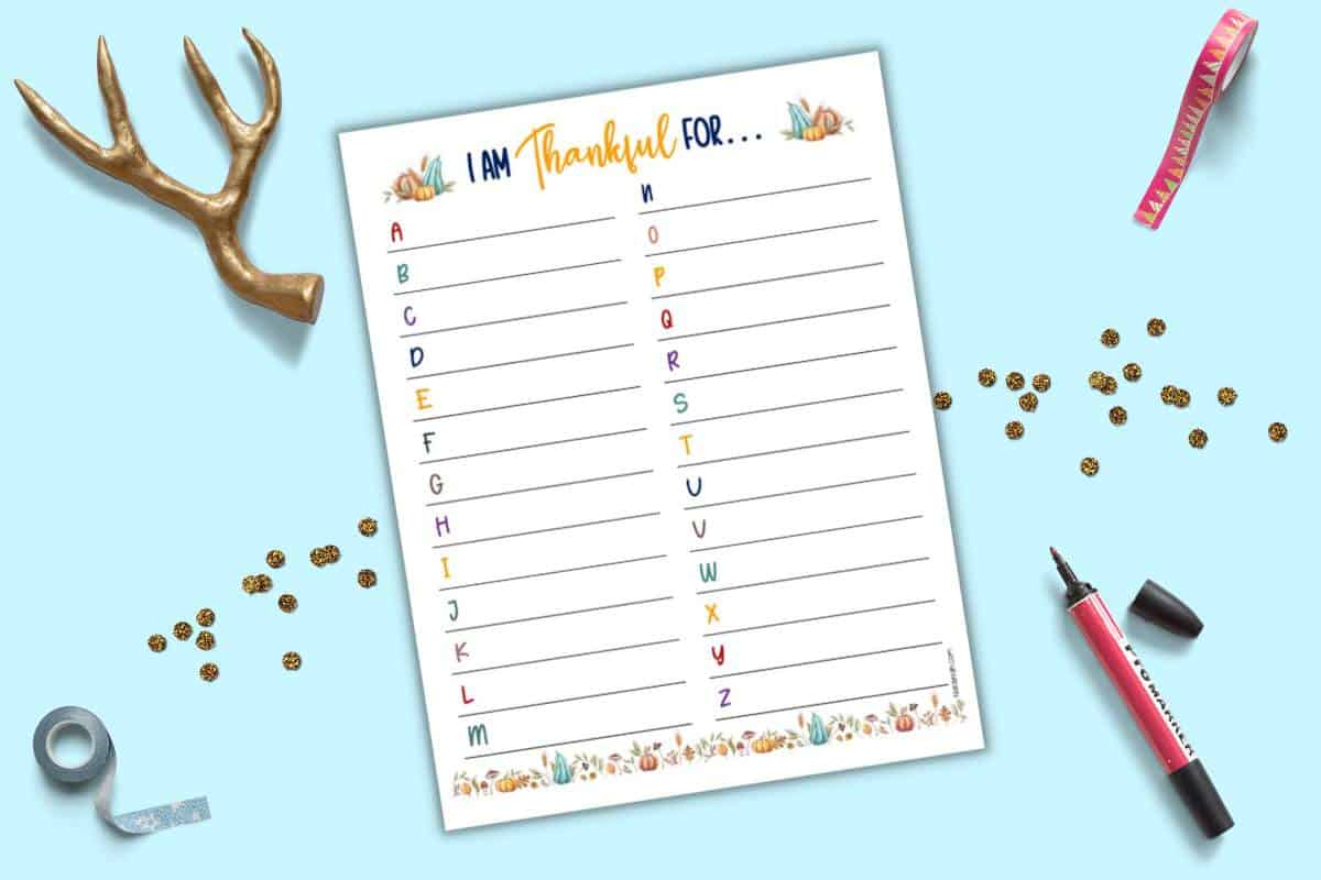 Thanksgiving Gratitude Worksheet Printable - The Artisan Life