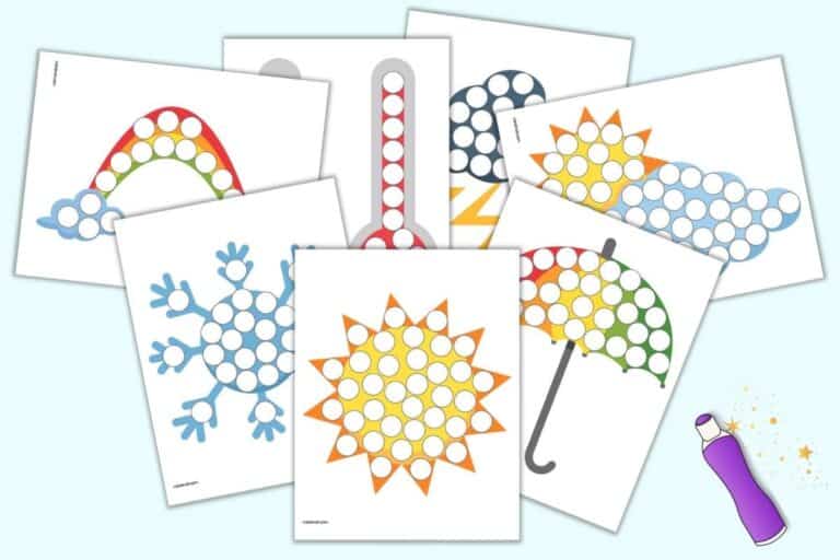 Free Printable Weather Dot Marker Pages - The Artisan Life