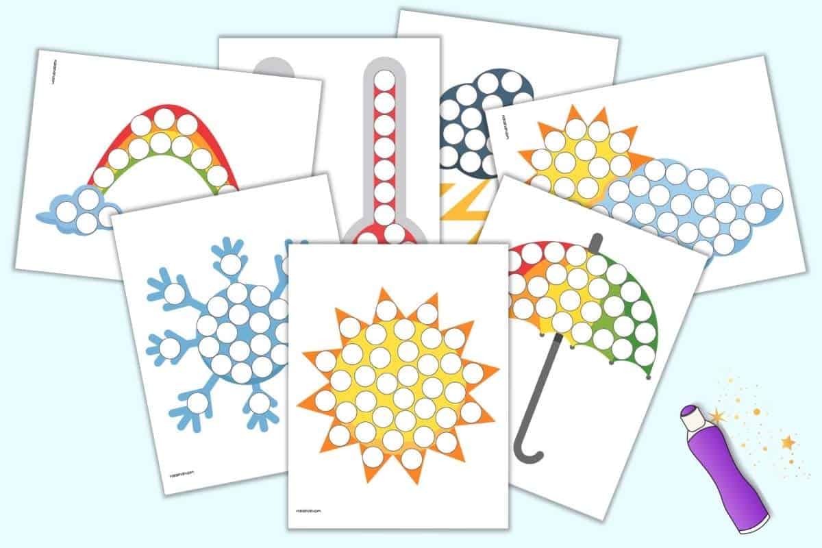 Free Printable Weather Dot Marker Pages - The Artisan Life
