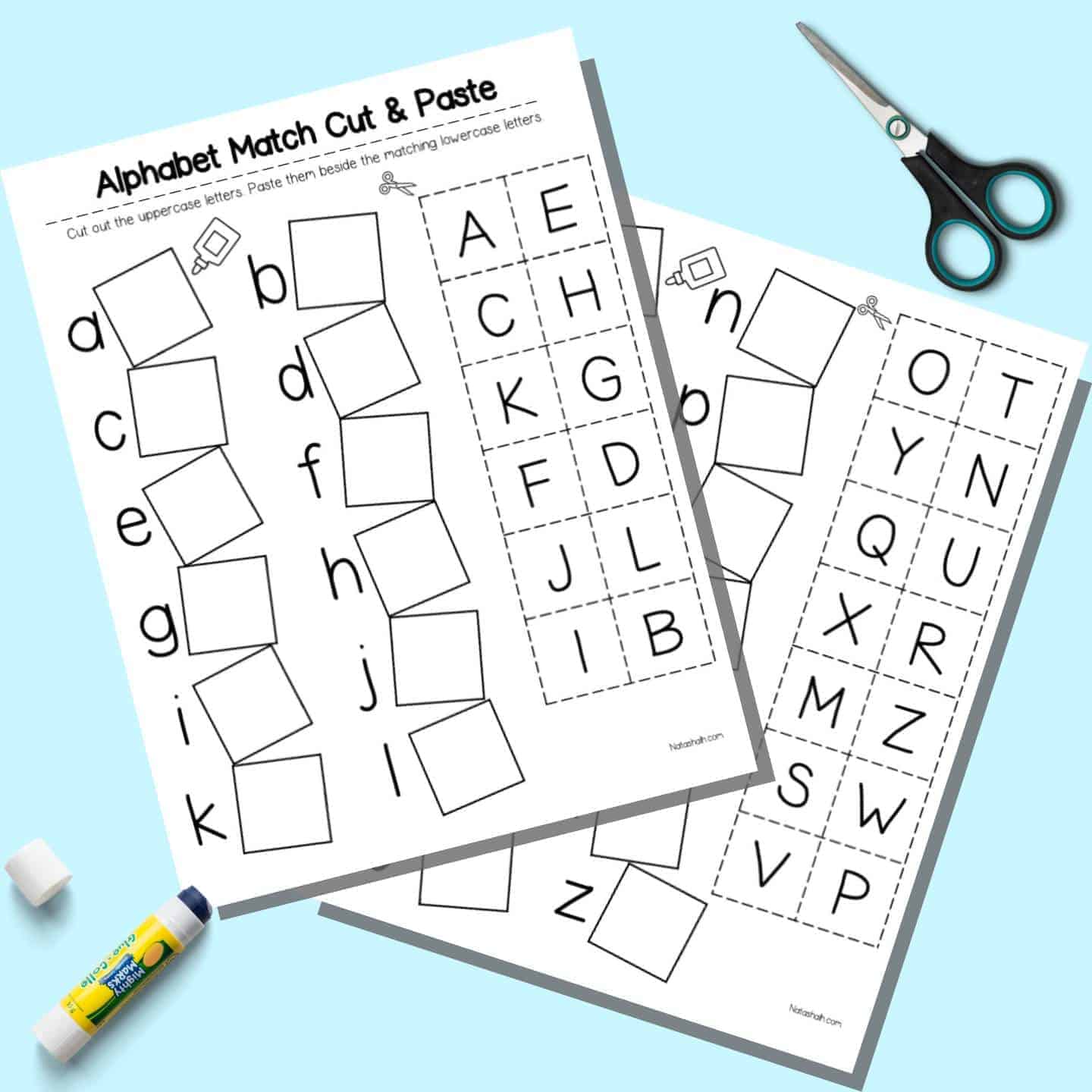 Free Printable Alphabet Matching Cut And Paste The Artisan Life