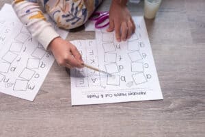 Free Printable Alphabet Matching Cut and Paste - The Artisan Life