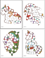 Christmas Unicorn Dot Marker Coloring Pages - The Artisan Life