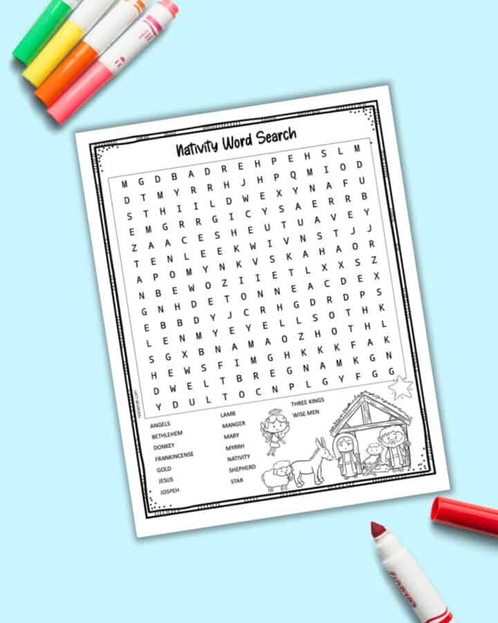 Nativity Word Search Free Printable - The Artisan Life