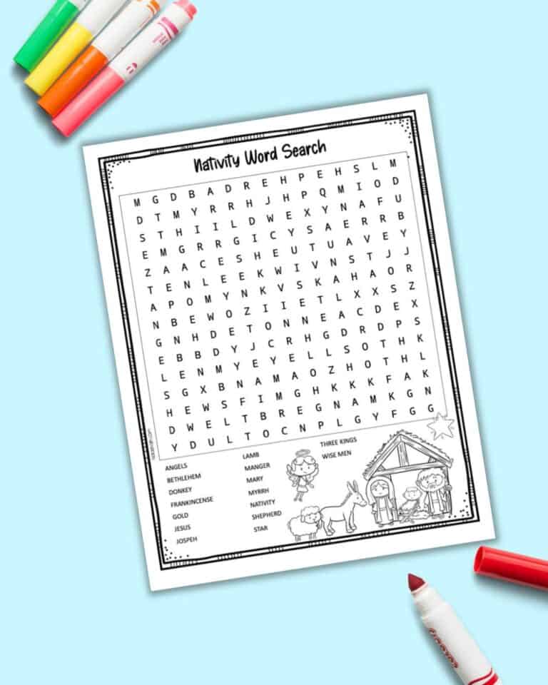 Nativity Word Search Free Printable - The Artisan Life