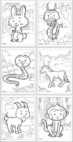 Free Printable Chinese Zodiac Animals Coloring Pages for Kids - The ...
