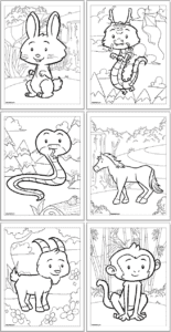 Free Printable Chinese Zodiac Animals Coloring Pages for Kids - The ...
