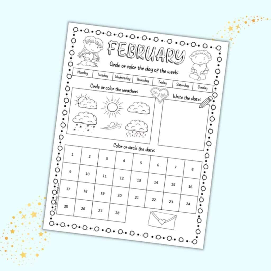 Free Printable March Calendar Worksheet for Kids - The Artisan Life