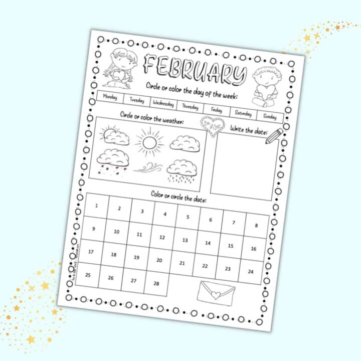 Free Printable March Calendar Worksheet for Kids - The Artisan Life