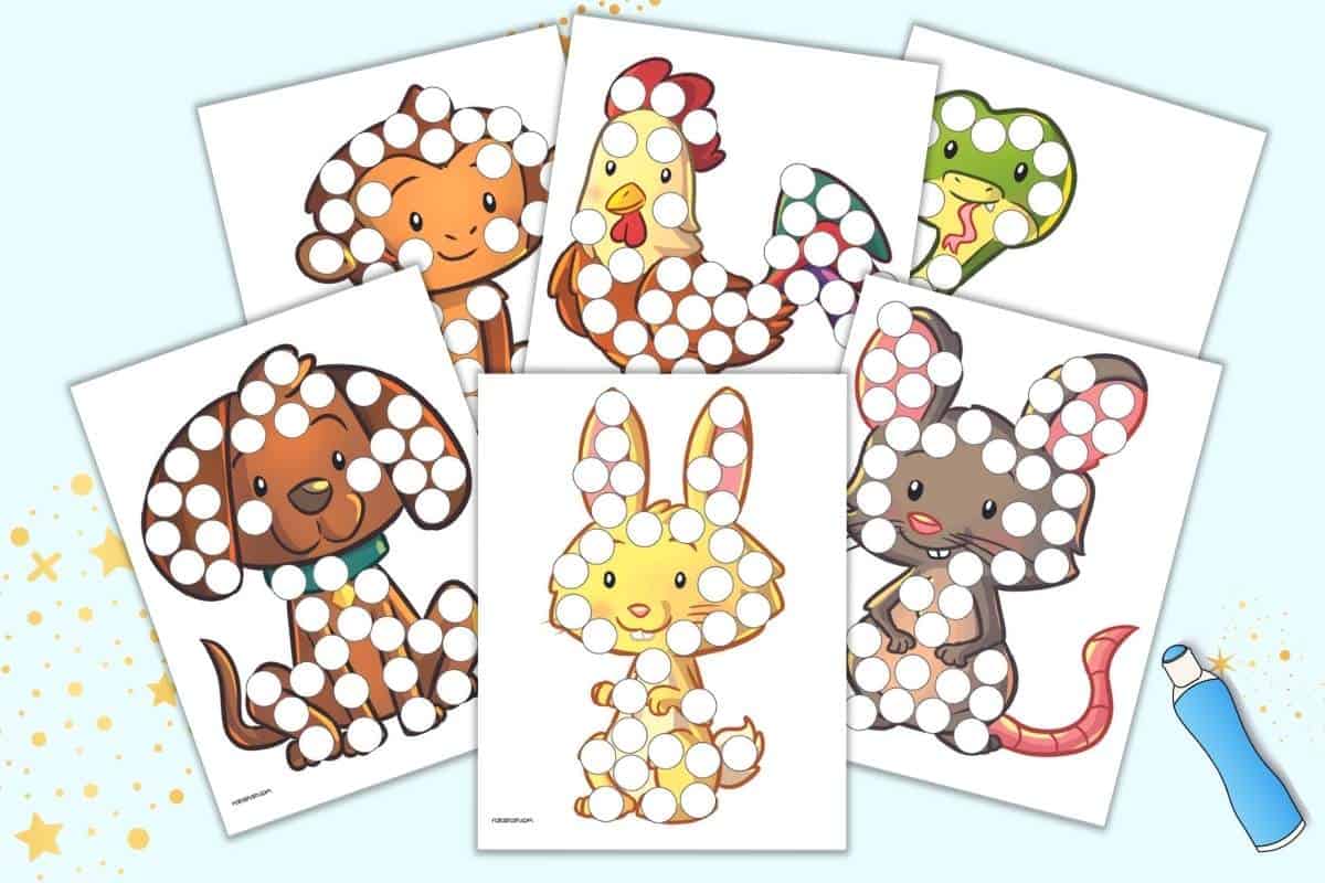 Free Printable Chinese Zodiac Animal Dot Marker Pages - The Artisan Life