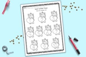 Free Printable Valentine's Unicorns Number Tracing Worksheet 1-10 - The ...