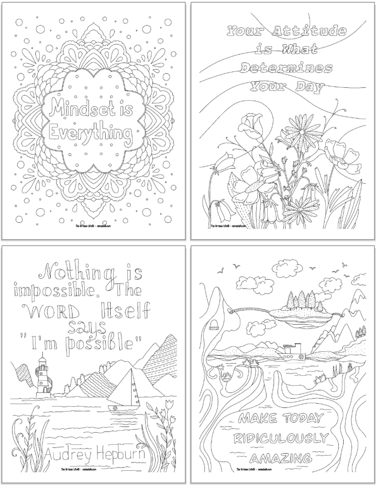 Free Printable Positive Mindset Quotation Coloring Pages for Adults ...