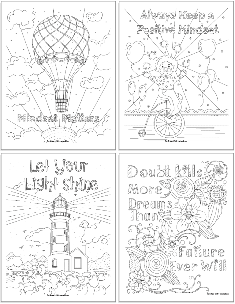 Free Printable Positive Mindset Quotation Coloring Pages for Adults ...