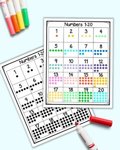Free Printable Number Chart 1 - 20 for Kindergarten - The Artisan Life