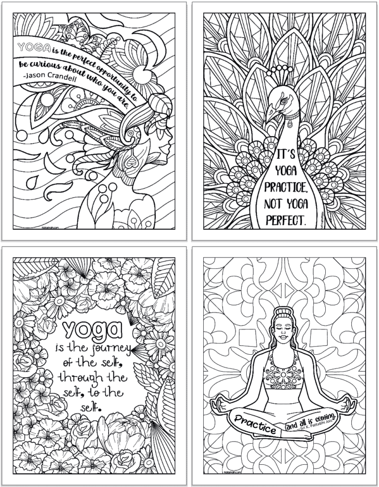 7+ Free Printable Yoga Quote Coloring Pages - The Artisan Life