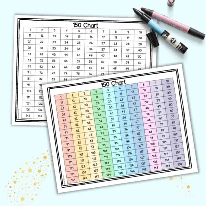 Free Printable Number Chart 1 - 20 for Kindergarten - The Artisan Life