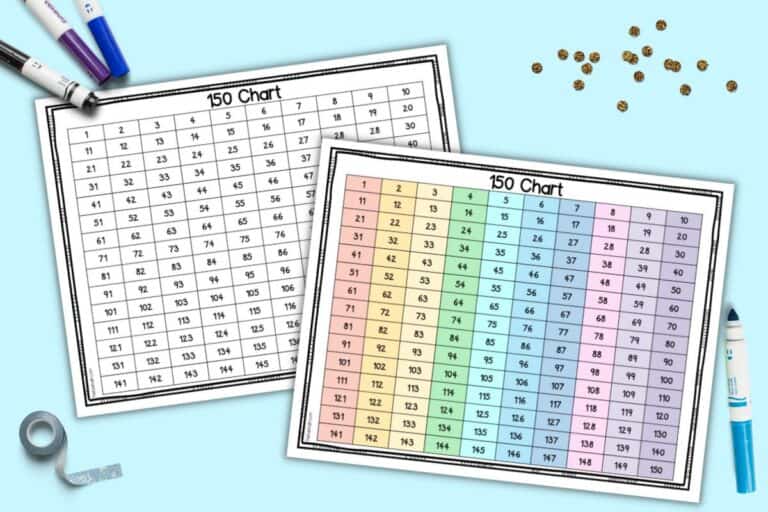 Free Printable 150 Number Chart - The Artisan Life