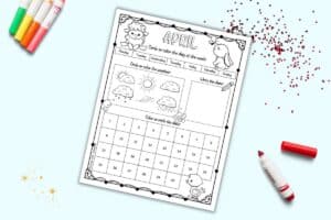 Free Printable April Calendar Worksheet for Kids - The Artisan Life