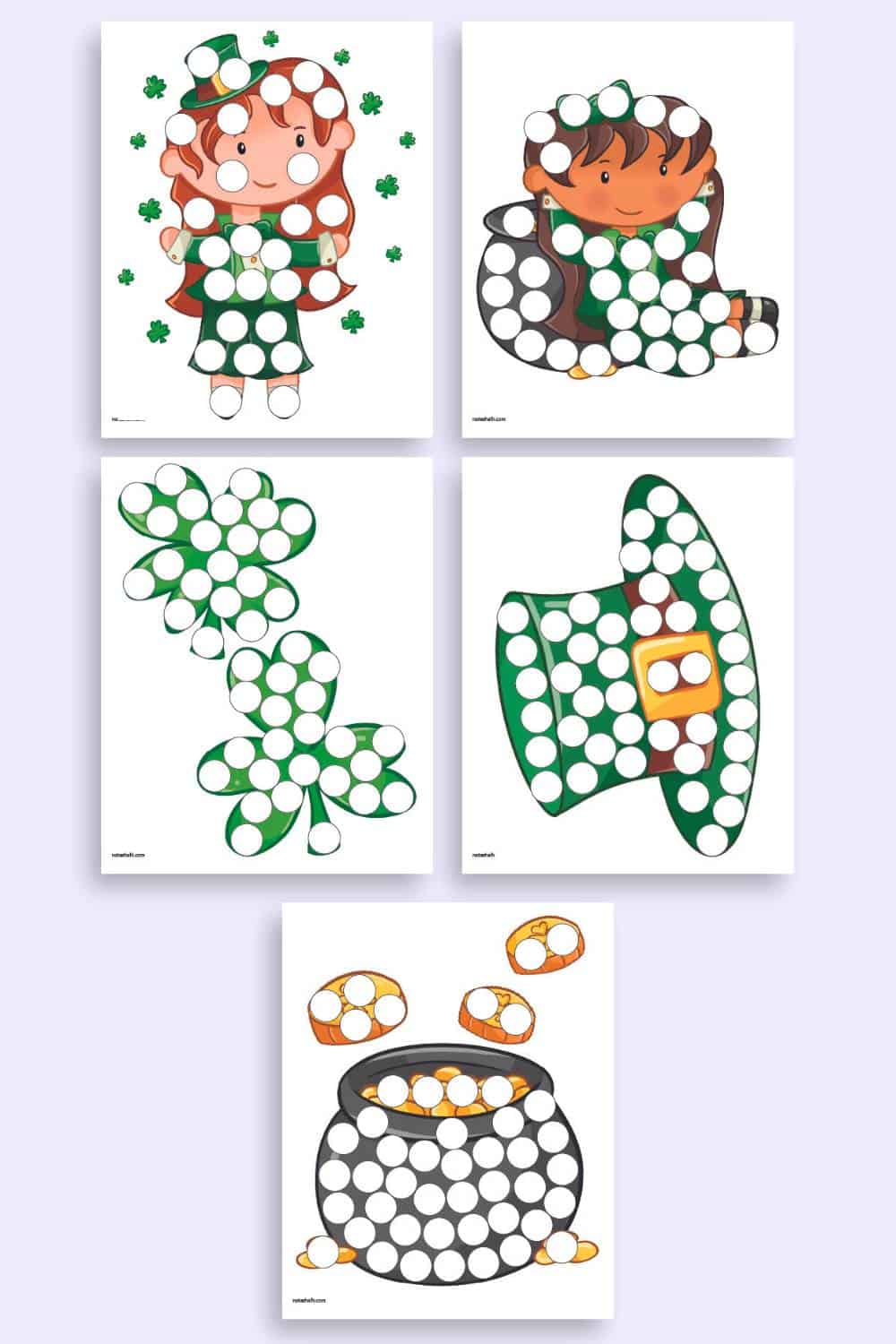 Free Printable Color St. Patrick's Day Dot Marker Pages - The Artisan Life