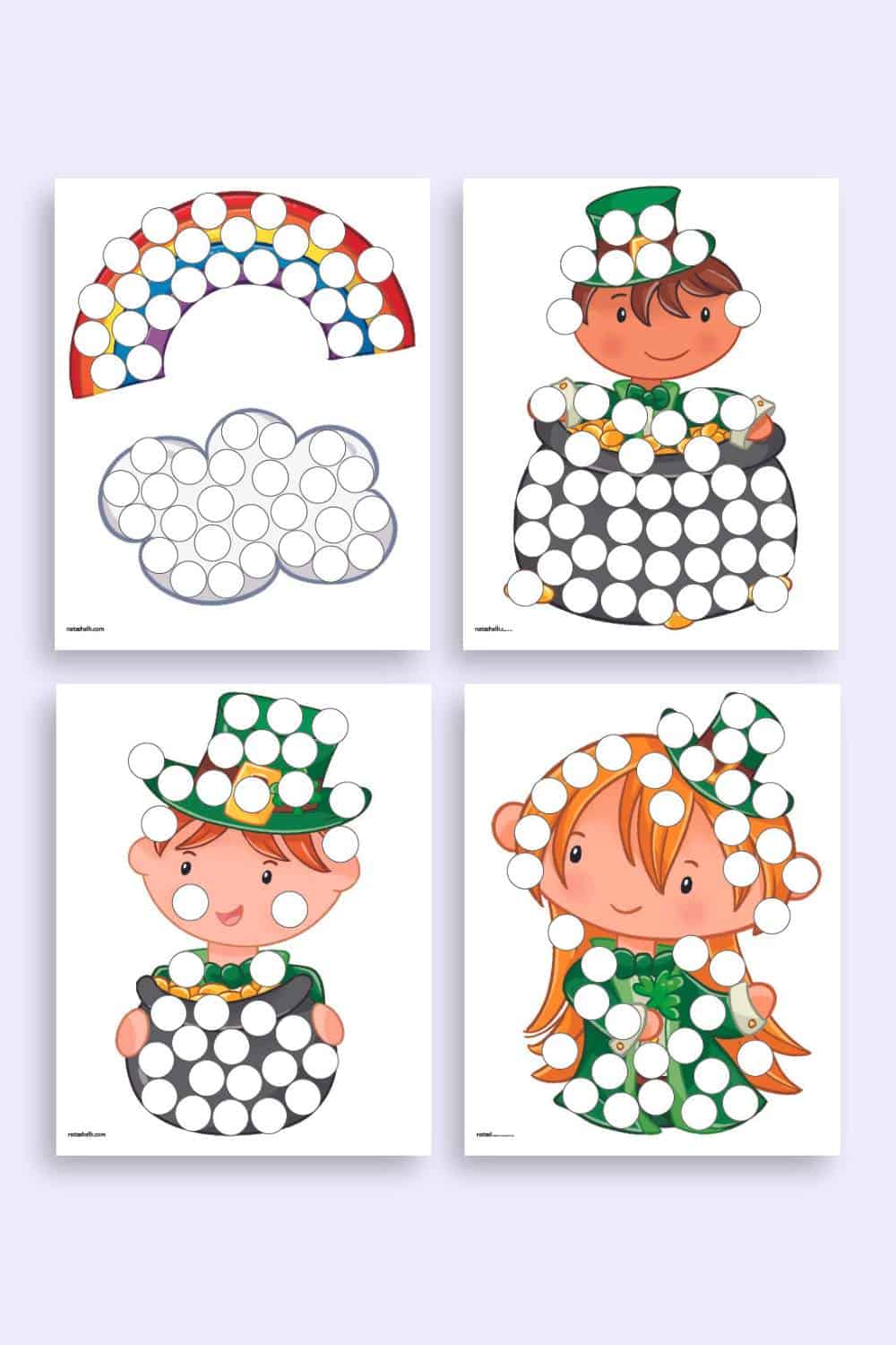 Free Printable Color St. Patrick's Day Dot Marker Pages - The Artisan Life