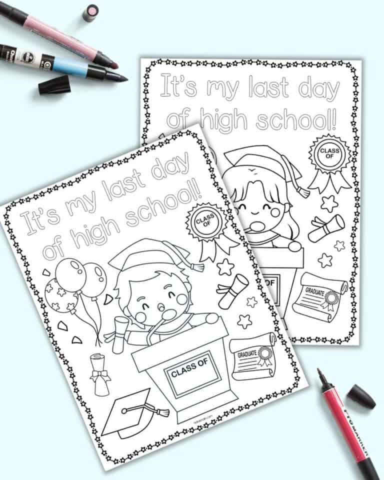 Free Printable Last Day of High School Coloring Page - The Artisan Life