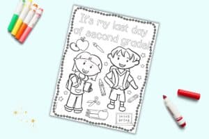 Free Printable Last Day of Second Grade Coloring Page - The Artisan Life