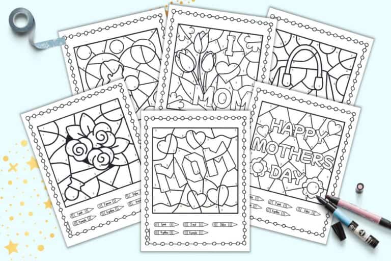 Free Printable Mother's Day Color by Number - The Artisan Life