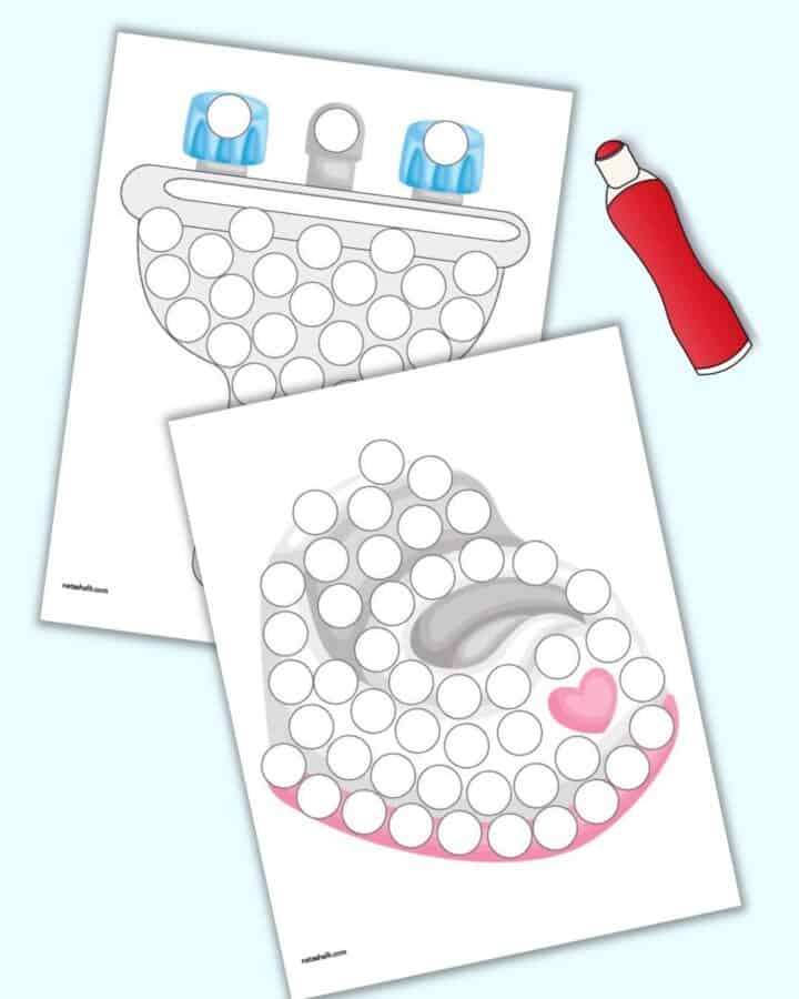 Free Printable Potty Training Dot Marker Coloring Pages - The Artisan Life