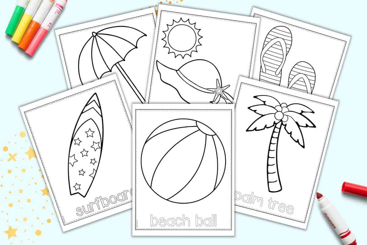 9+ Free Printable Beach Coloring Pages for Kids with Vocabulary - The ...