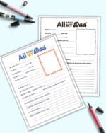 Free Printable All About my Dad Worksheet - The Artisan Life
