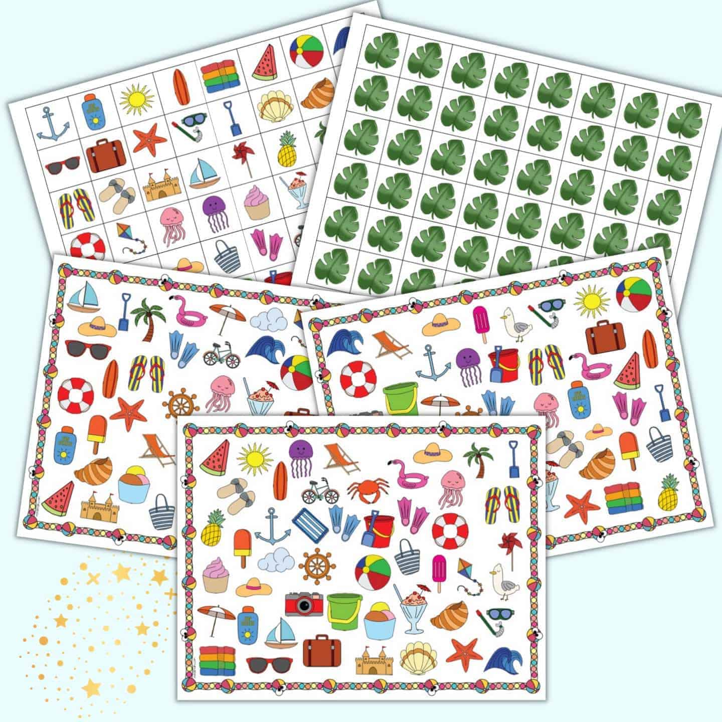 Free Printable Beach Flip and Find - Summer I Spy Matching Game - The ...